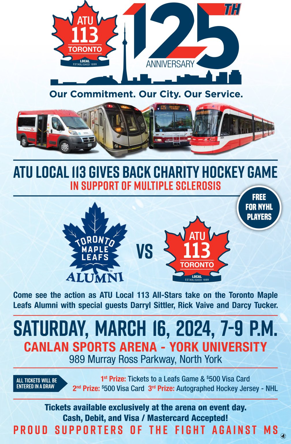 North York Hockey League | Local 113 Charity Game vs. Maple Leafs Alumni